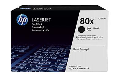 HP 80X 2-pack High Yield Black Original LaserJet Toner Cartridges